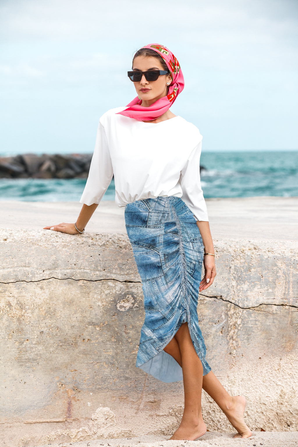 ''Everything" White & Denim Set – Astara